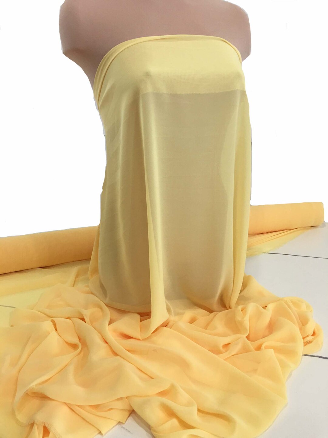 Hi-multi Chiffon Fabric Yellow/f 7736 / 60 Wide Sold by the Yard ...