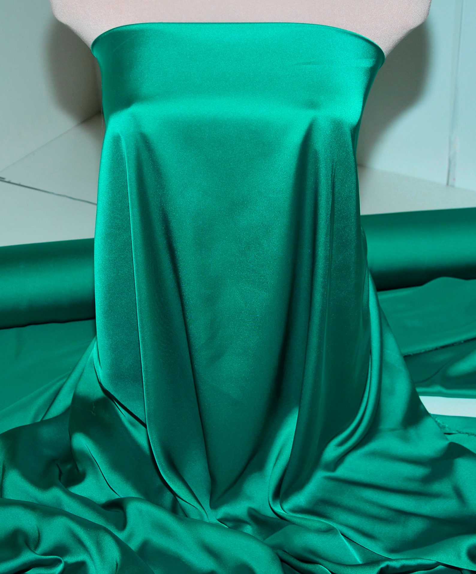 Satin Chiffon Fabric Jade Light Weight Semi Sheer Dull Silky - Etsy