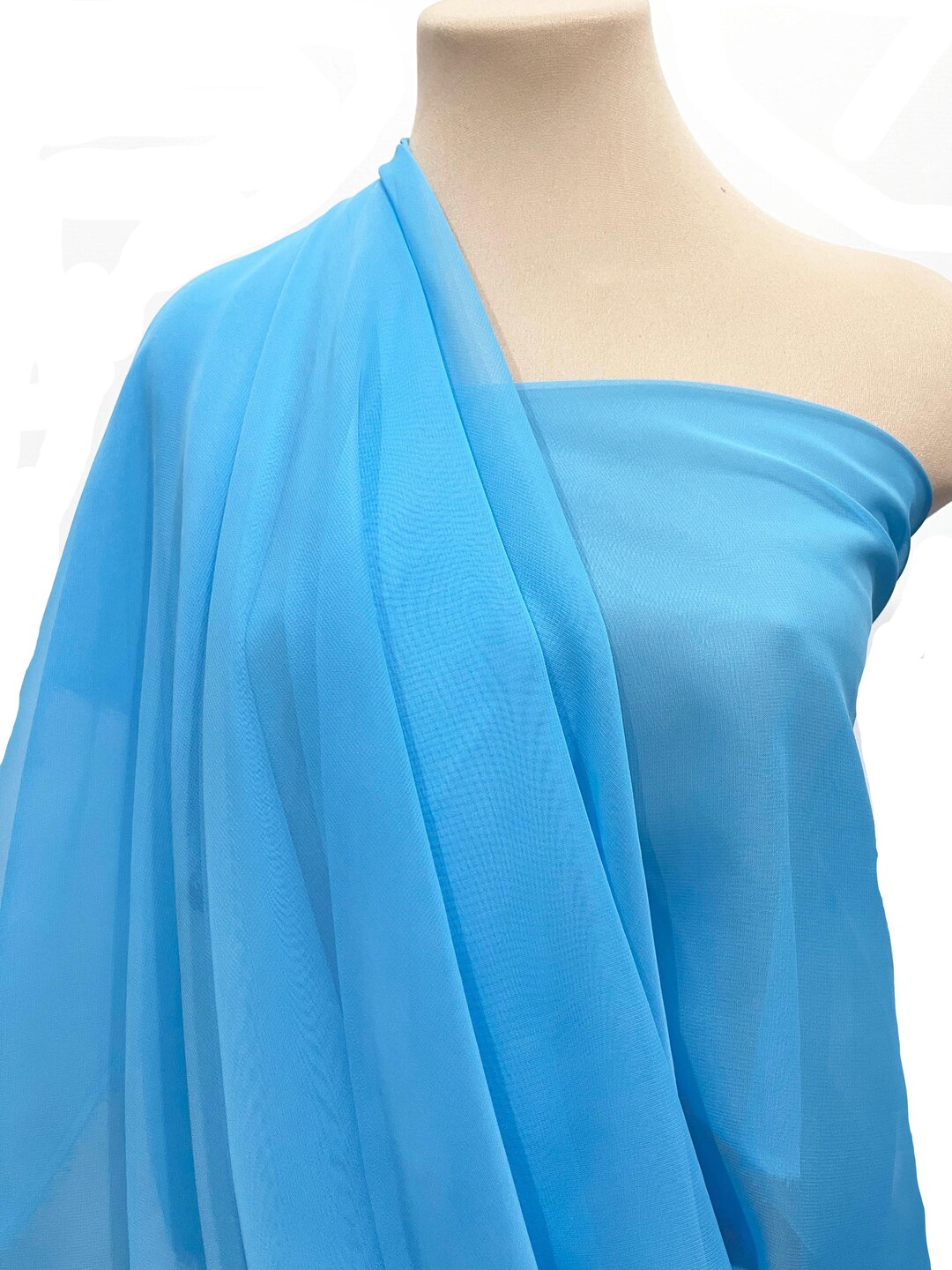 Baja Turquoise Chiffon Fabric 60" Wide Sold by the Yard.. Formal ...