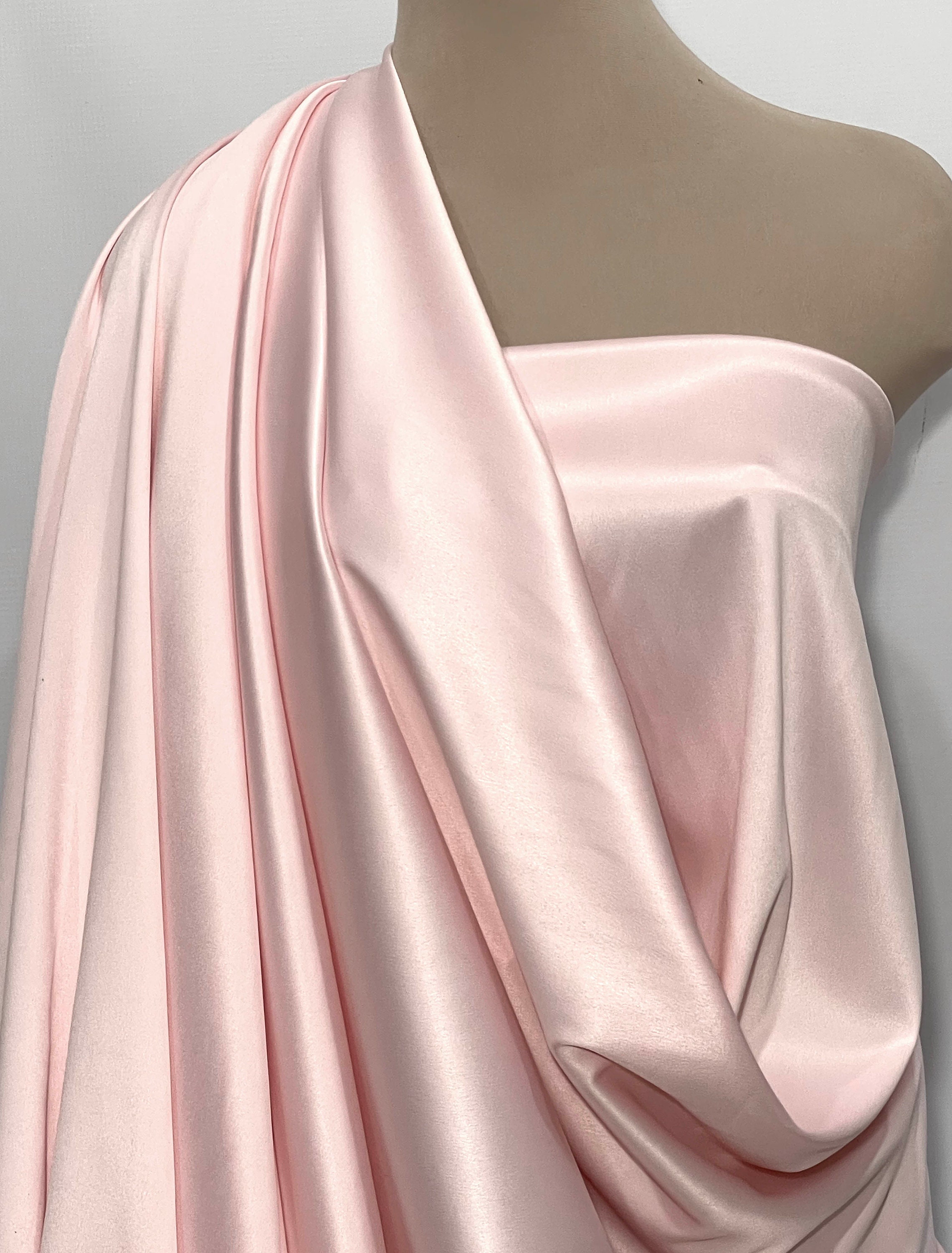 Stretch Satin matte Pastel Pink fabric 58 | Etsy