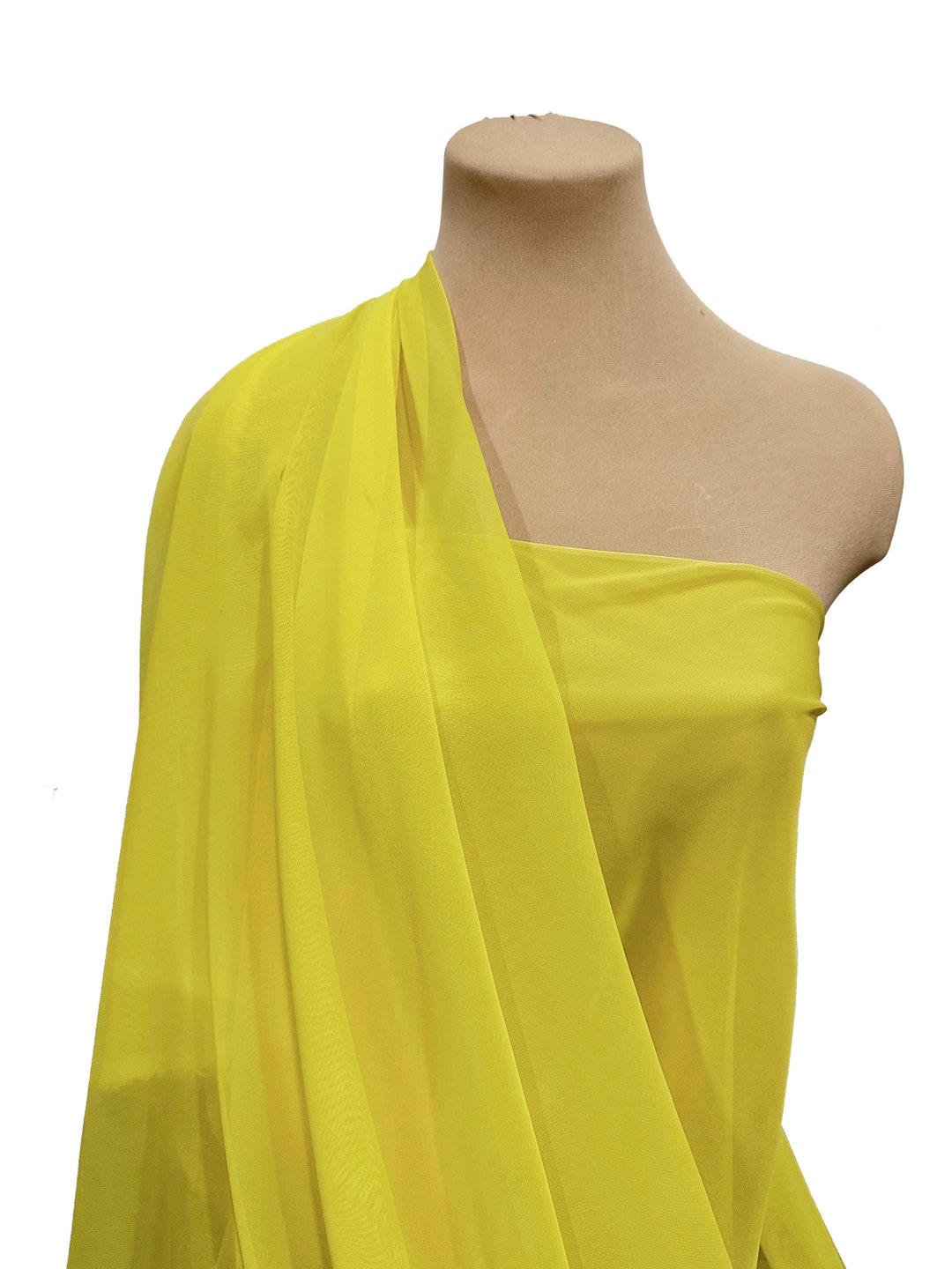 Yellow Chiffon Fabric 60" Wide Sold by the Yard.. Formal..pageant ...