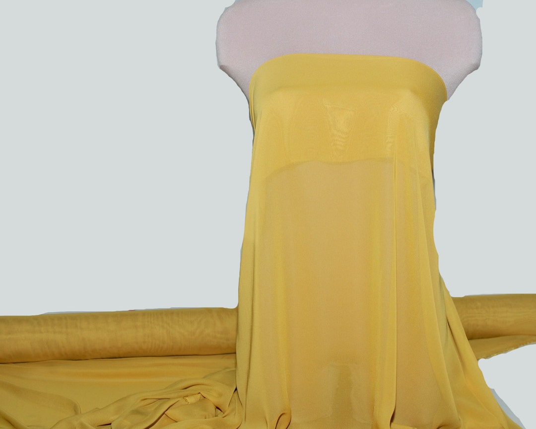 Hi-multi Chiffon Fabric Mustard 60" Wide Sold by the Yard.. Formal ...