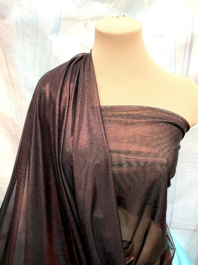 Foil Power mesh stretch fabric semi sheer 4 ways | Etsy