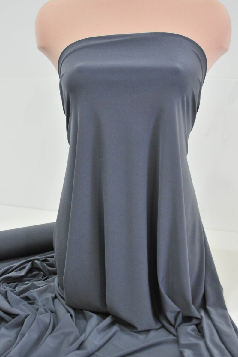 Dark Grey ITY Solid Stretch Spandex Fabric 58 Wide Used - Etsy
