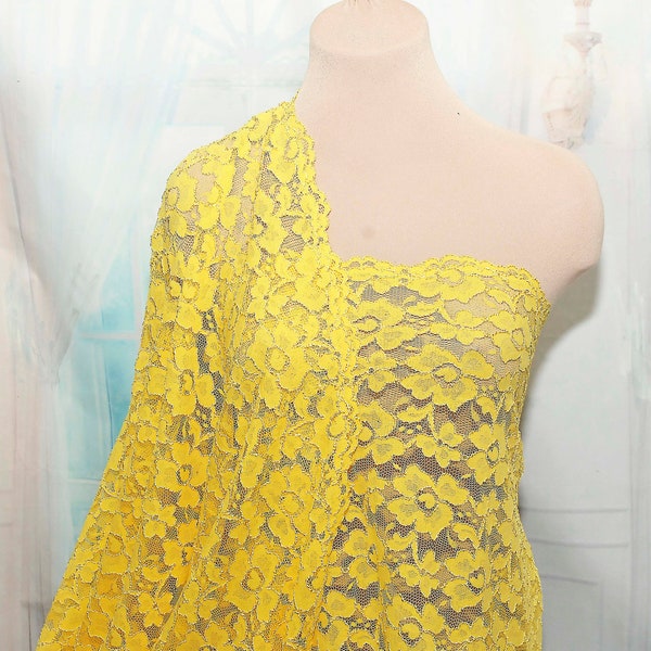 Yellow Lace Fabric - Etsy