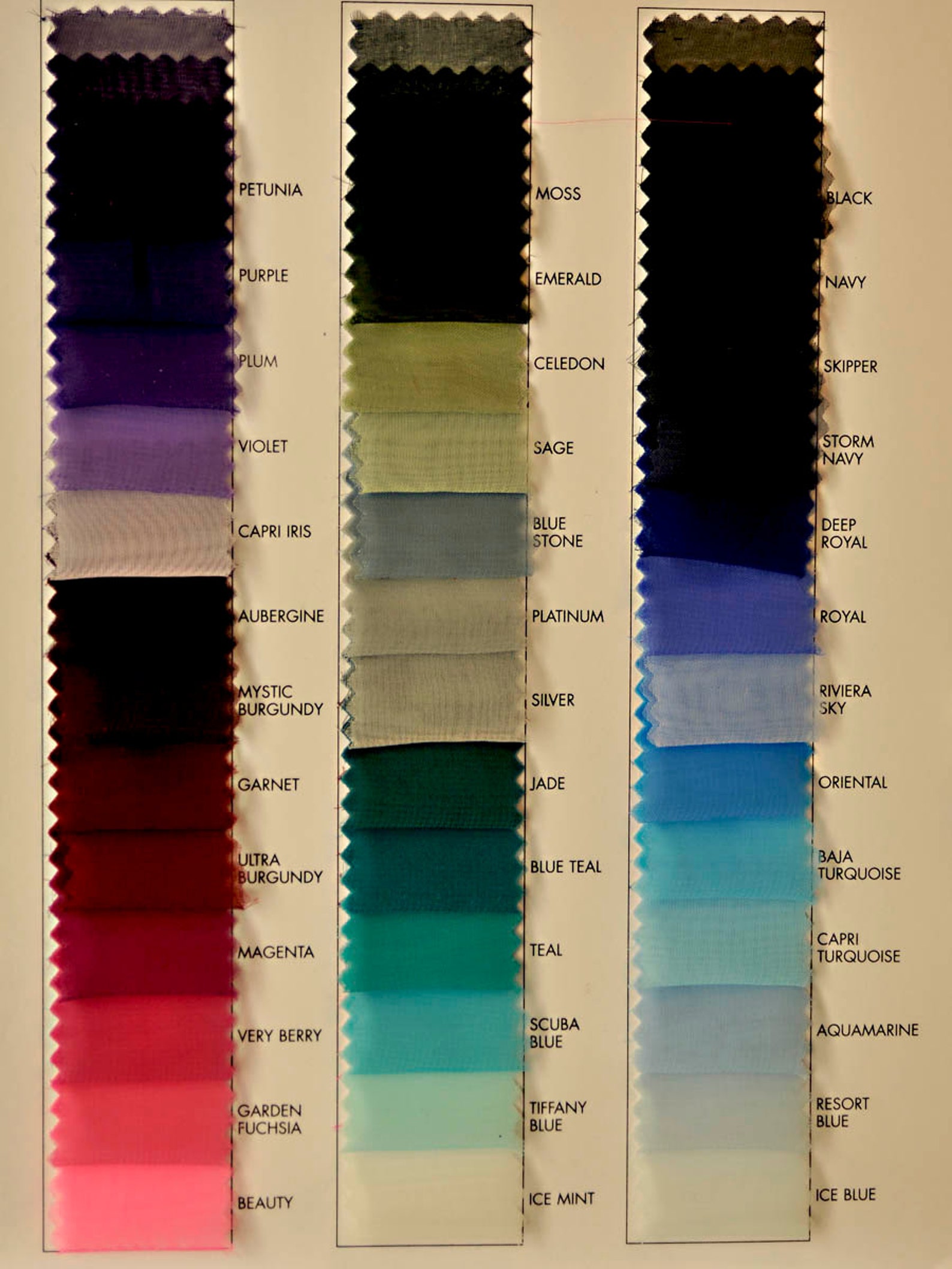 Chiffon Poylester 60" Fabric Choice of Color From Chart.. 1 Yard ...