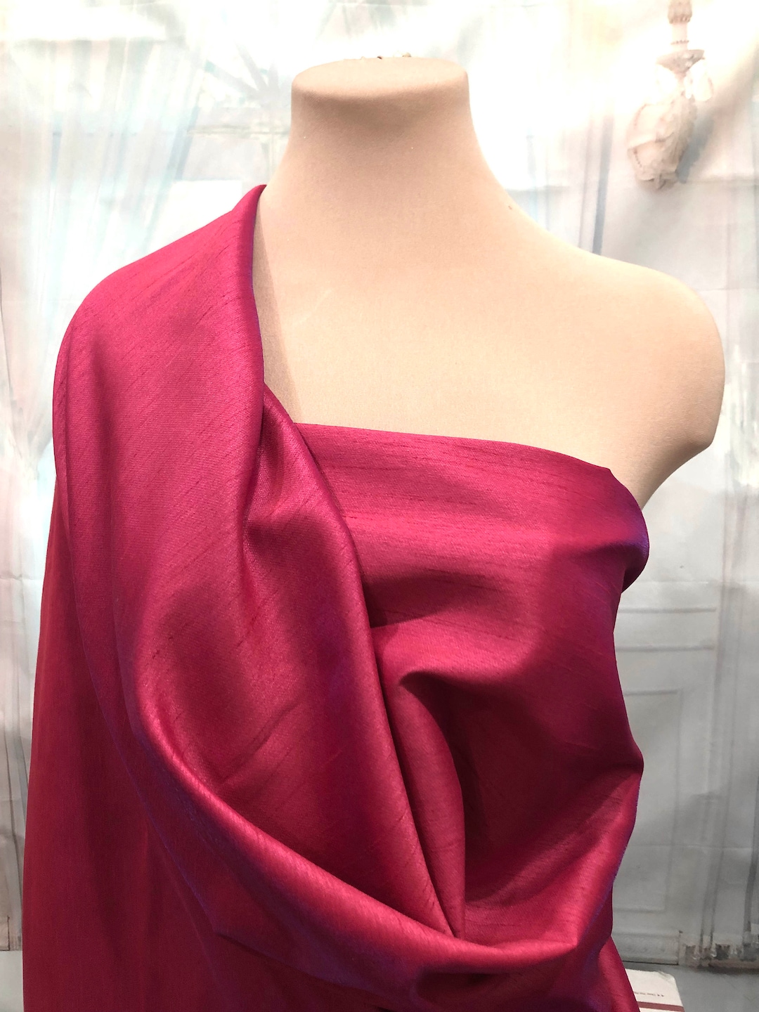 Shimmer Shantung RED/PURPLE 1 Yard. 100% Polyester Reversible ...