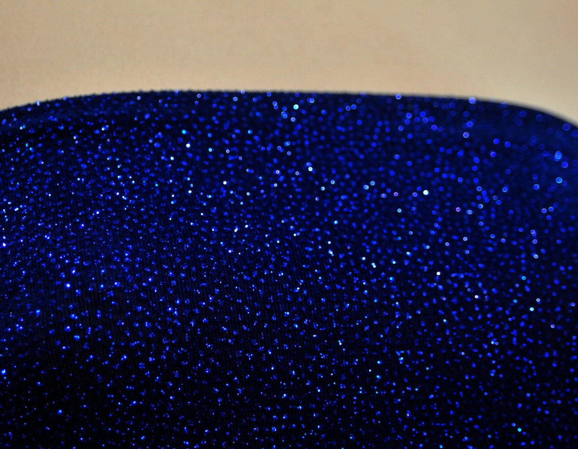 Slinky Spandex Glittered NAVY/ROYAL 4 Ways Stretch Fabric - Etsy