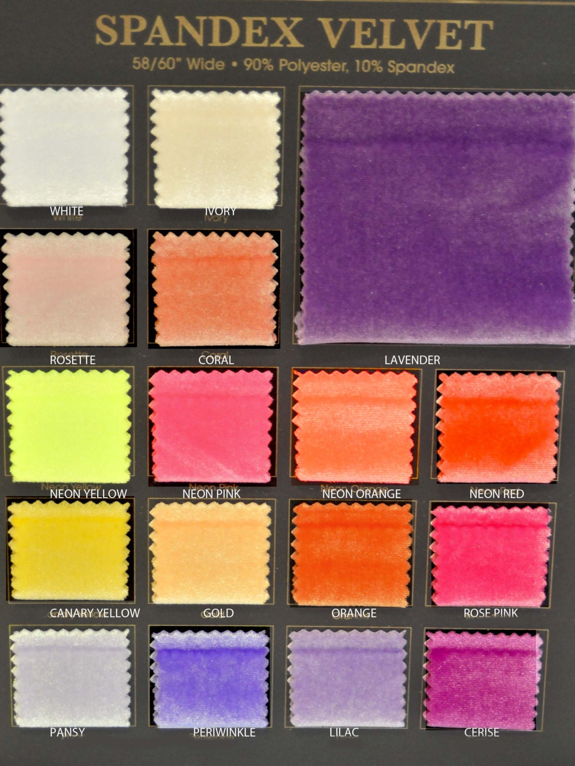 Stretch Velvet Color Card.. 1 Yard ..60 .. Soft | Etsy