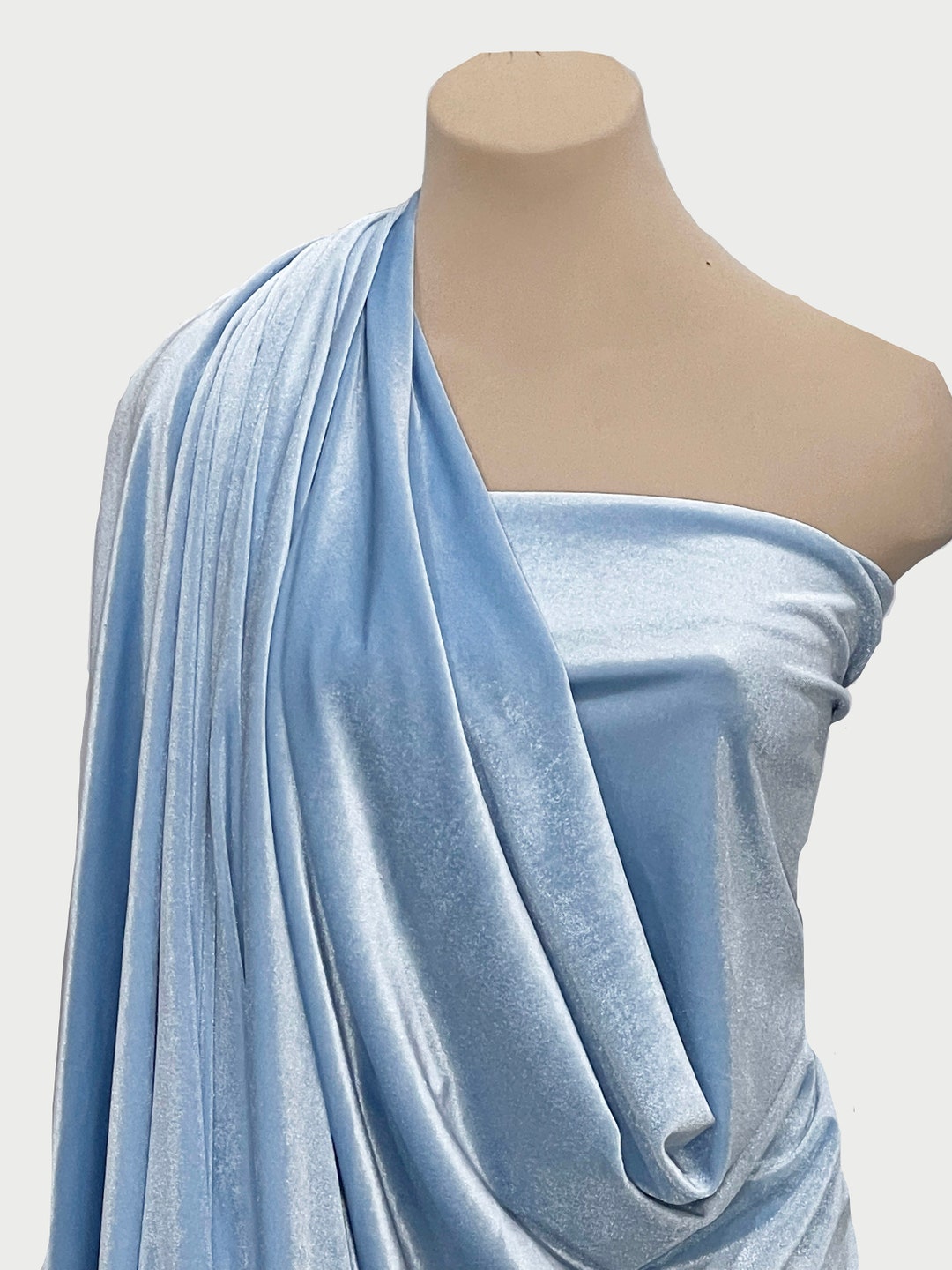 Baby Blue Velvet 4 Ways Stretch..formal Wear, Pageant, Home Decor ...