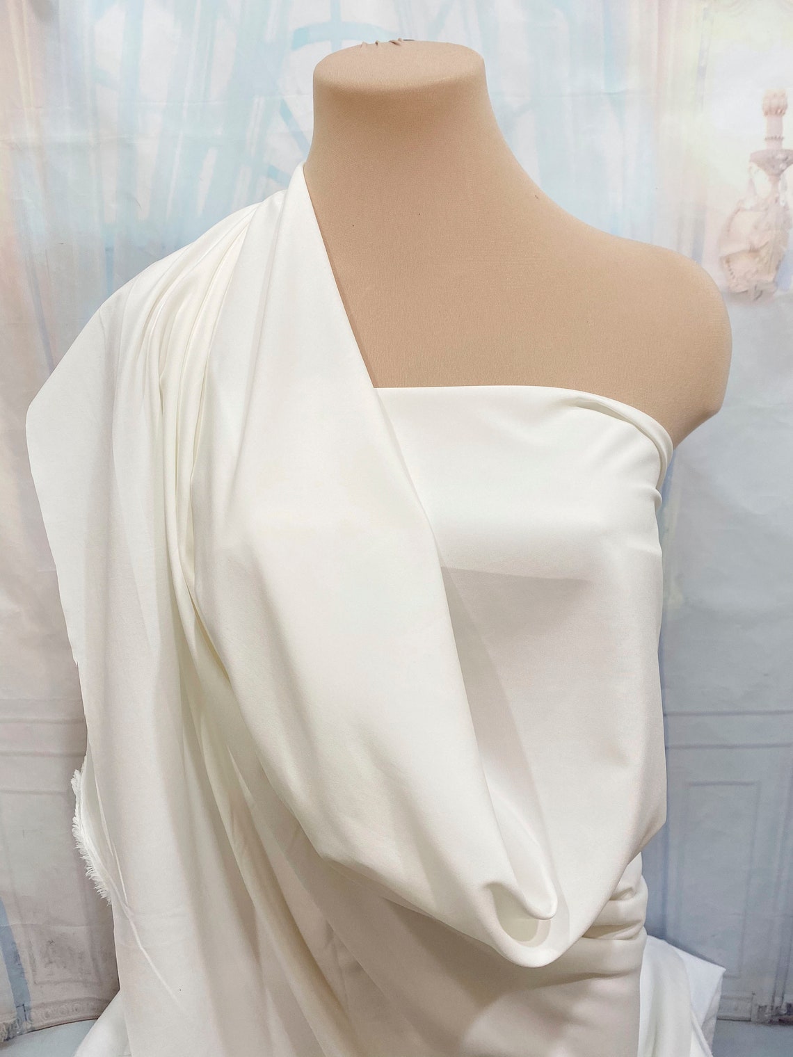 Stretch Polyester Lining Fabric LIGHT IVORY .. 60 ... | Etsy