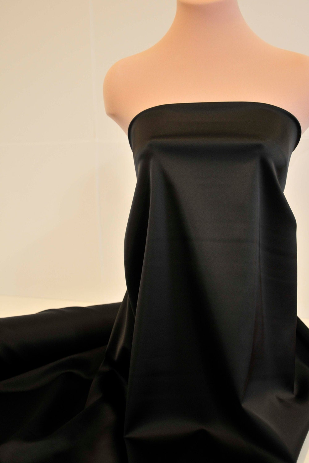 Stretch Peau De Soie Black Fabric by the Yard Bridal - Etsy