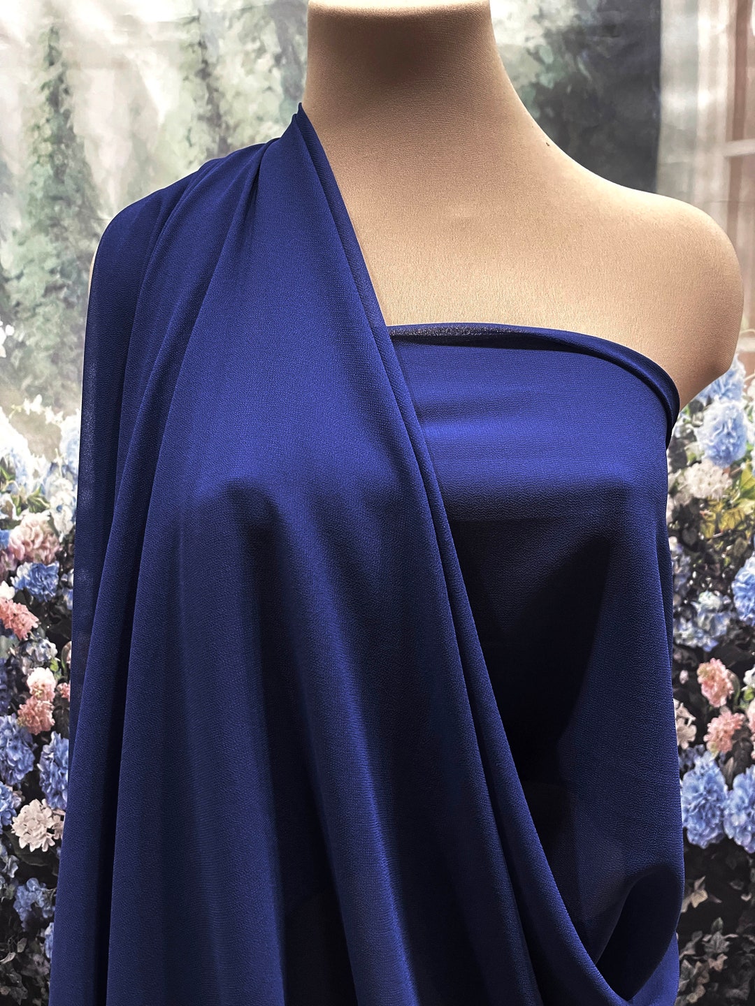 Crepe Georgette Fabric ROYAL BRIGHT Semi Sheer Sold by the Yard 58 ...