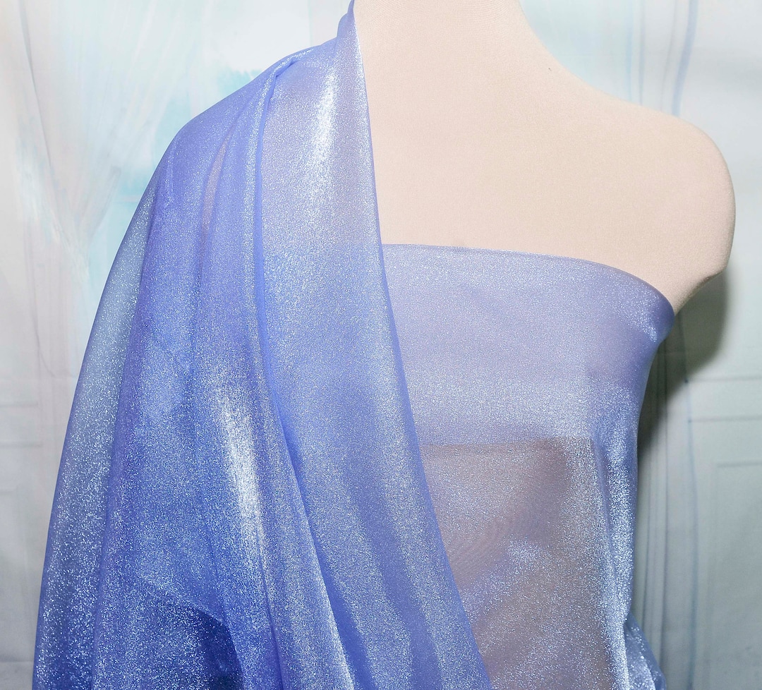 Sparkle Organza Fabric Periwinkle 45" Wide Sheer ..pageant Dress Skirts ...