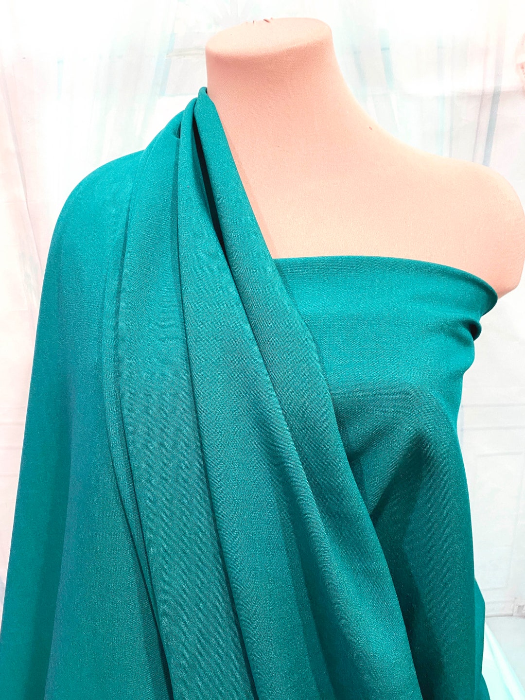 Crepe Georgette Fabric TEAL 2052 Semi Sheer Sold by the Yard 58" Wide ...