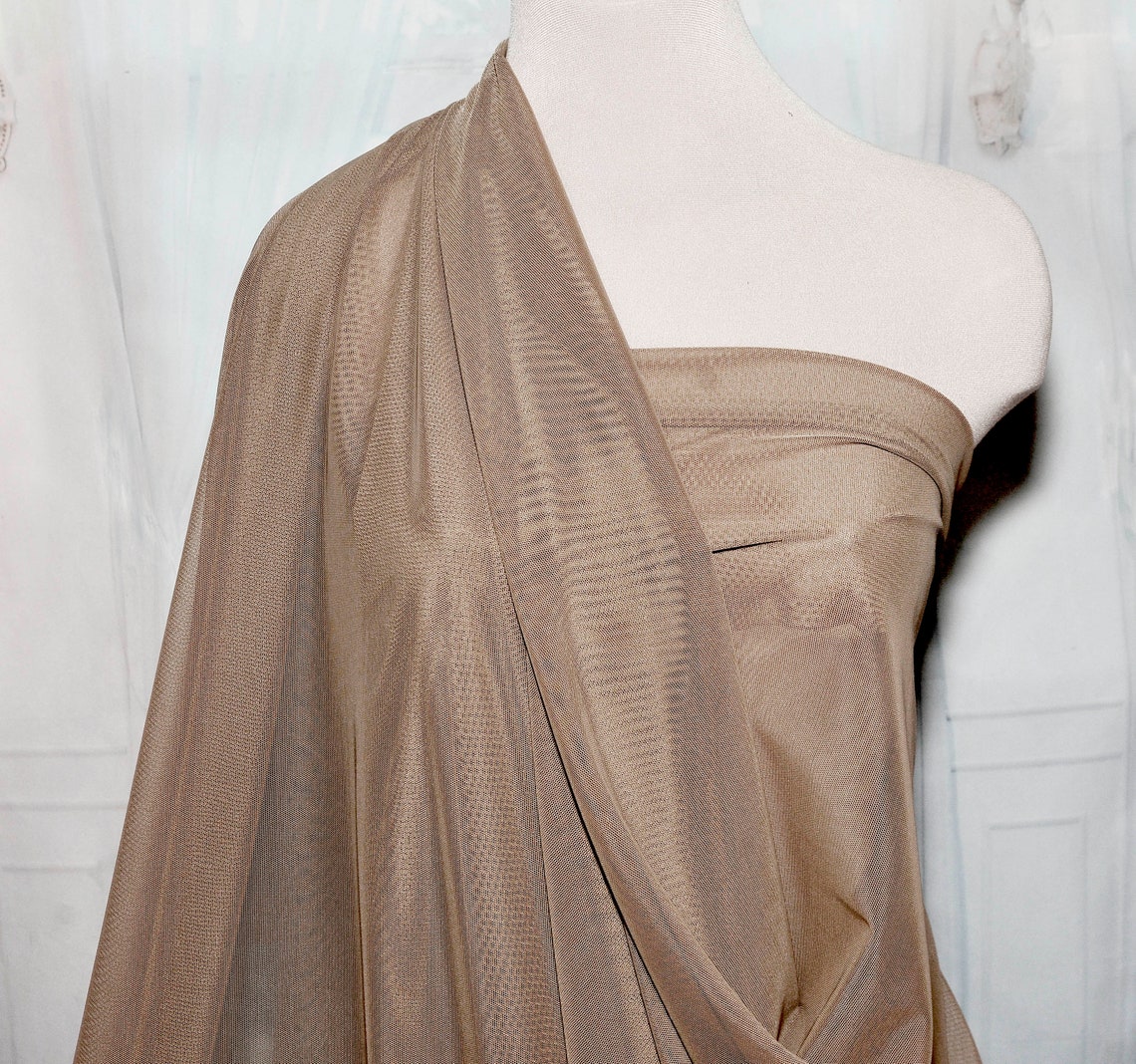 Power Mesh Stretch Fabric Semi Sheer 4 Ways Stretch.. Sable - Etsy
