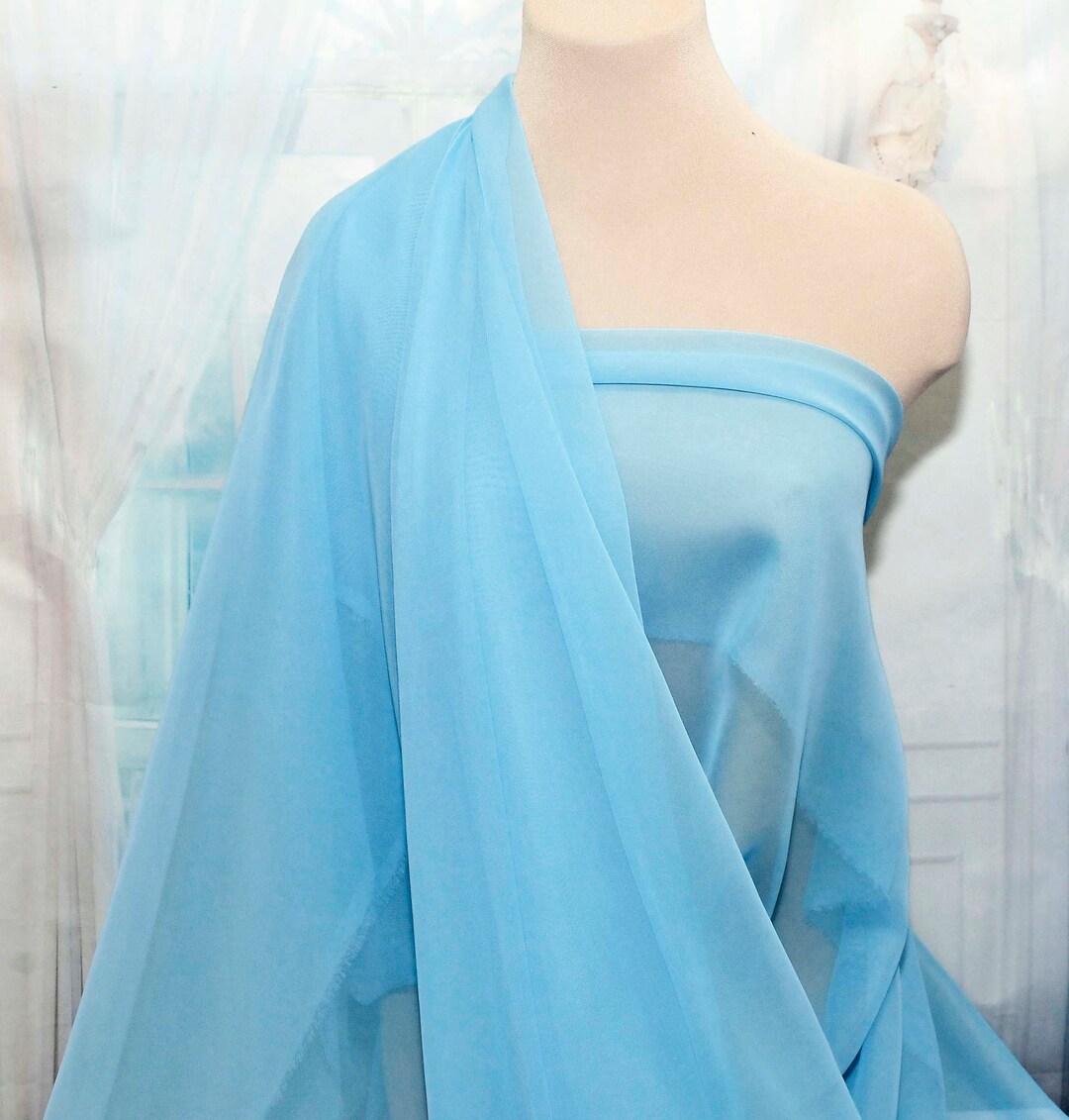 Capri Turquoise Chiffon Fabric 60" Wide Sold by the Yard.. Formal ...
