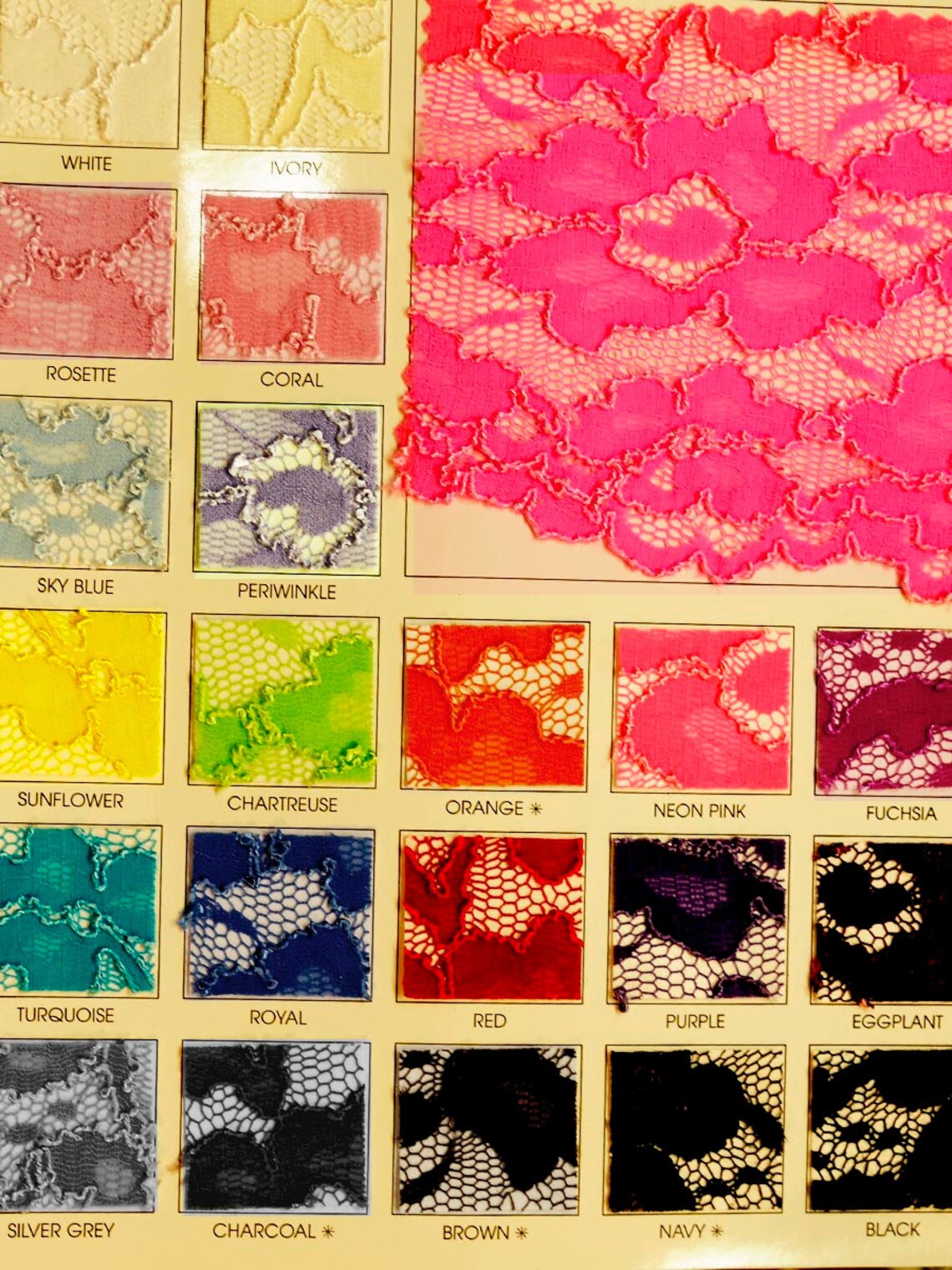 Sretch Re-embroidered Double Scallop Lace 52/54 Wide 1 - Etsy