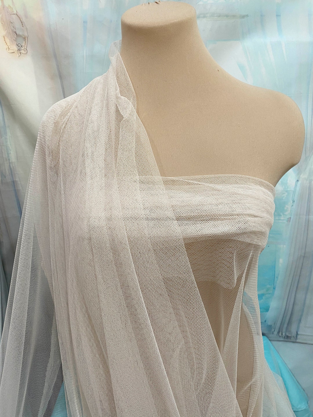 English Netting Fabric.. 54 Wide 100% Poly..blush . Sold by the Yard ...