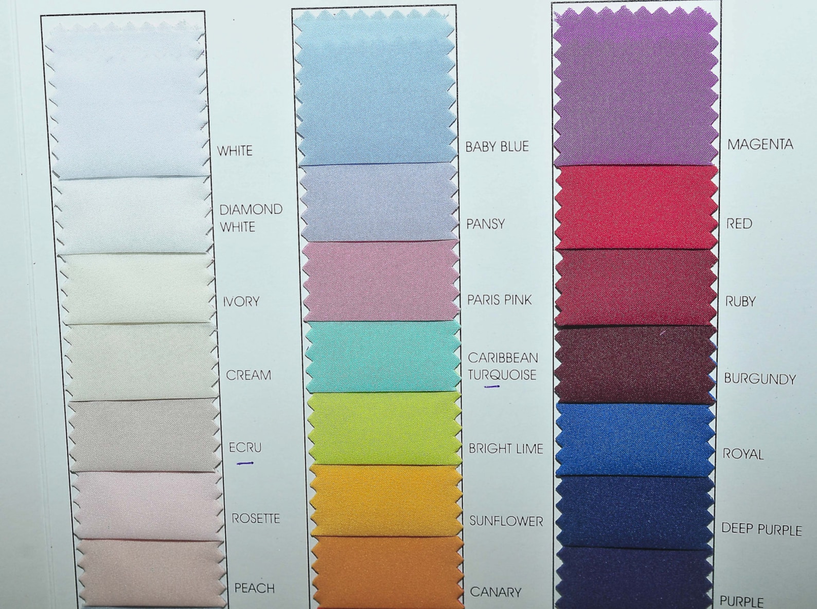 Mechanical Stretch Polyester Lining Fabric Color Chart .. - Etsy