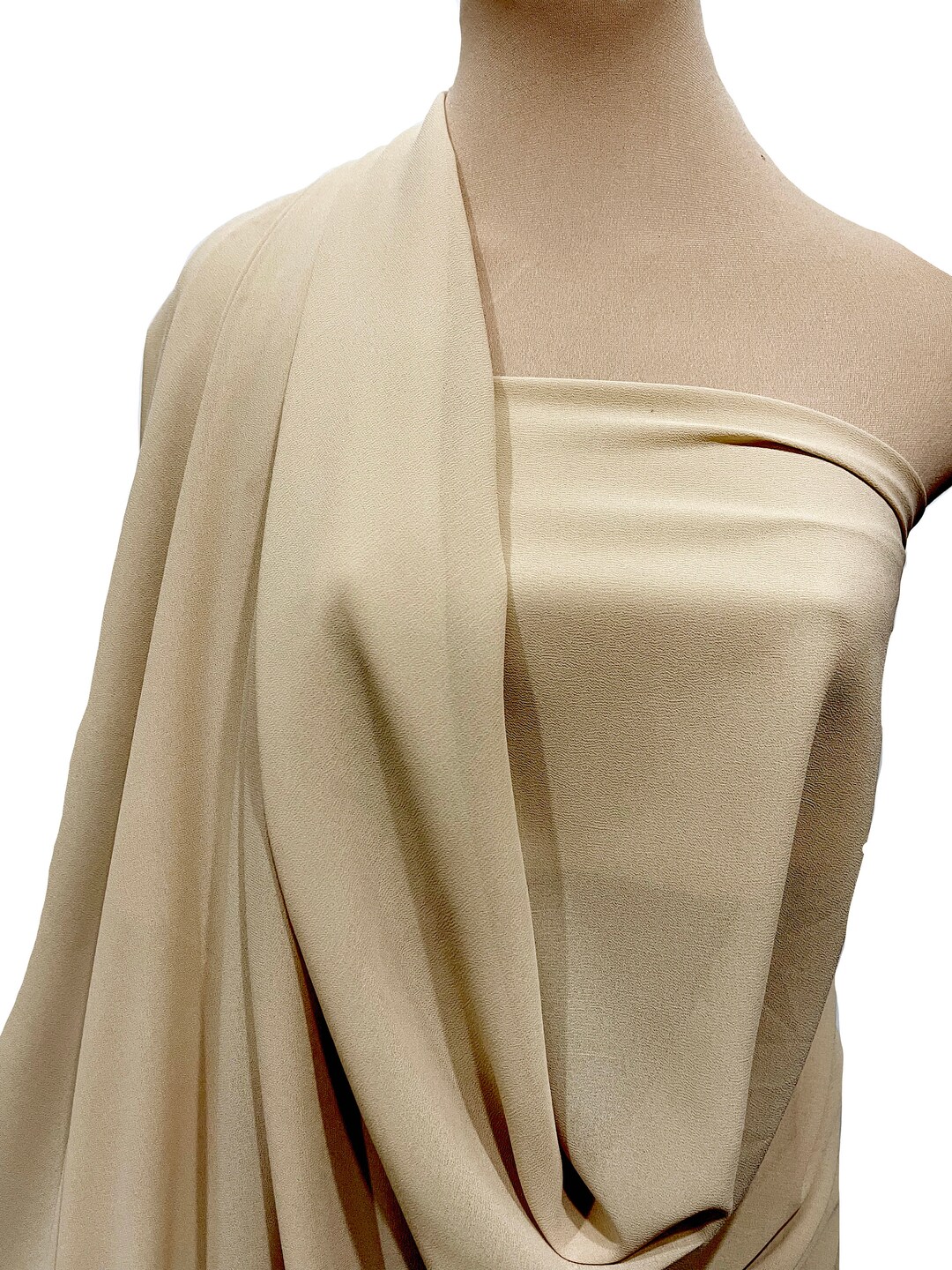Double Georgette Crepe Chiffon Fabric TAUPE 9017 Semi Sheer Sold by the ...