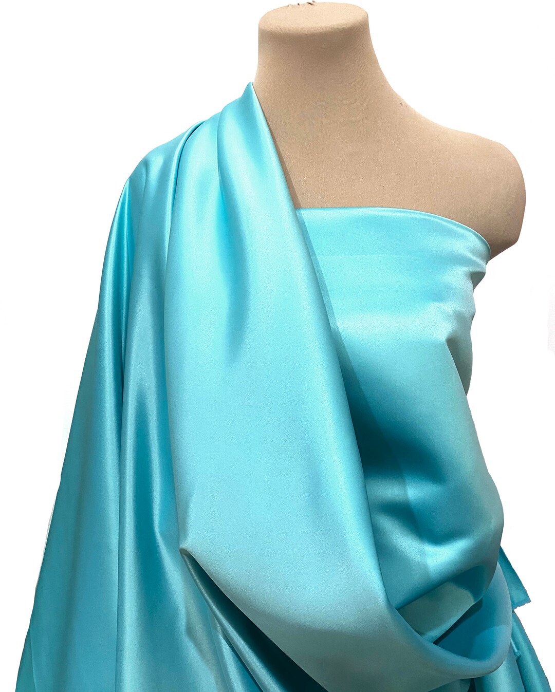 Duchess Satin Fabric 60" Wide Turquoise 1140 Bridal, Formal, Pageant ...