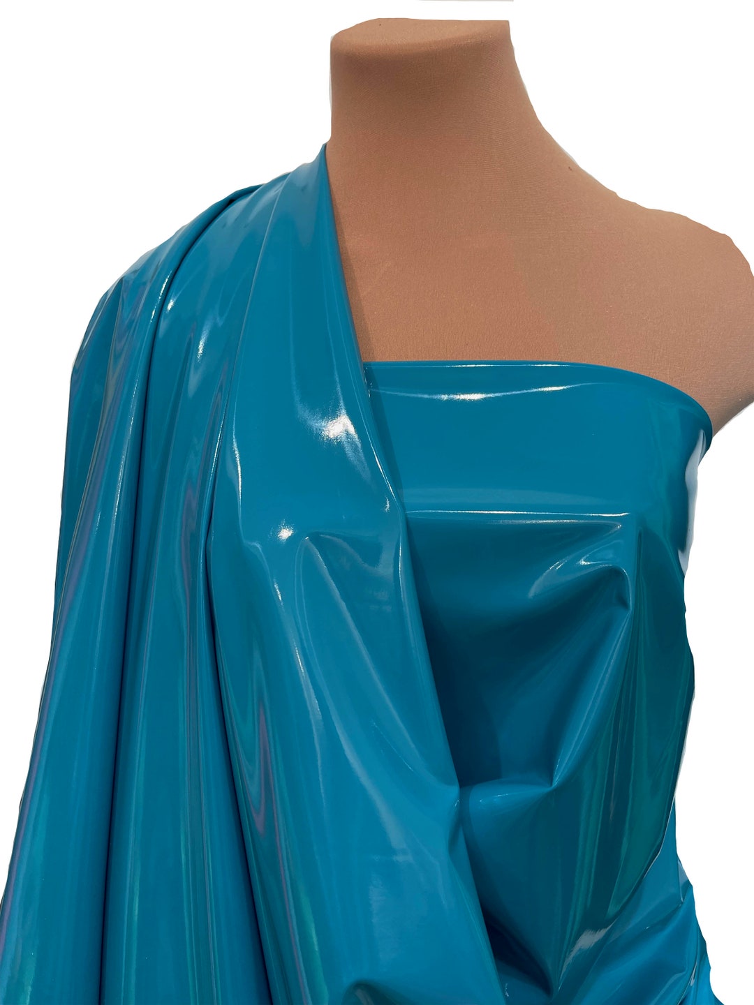 Stretch PU Coated Pleather TURQUOISE 4 Ways Stretch Fabric, 58" Wide ...
