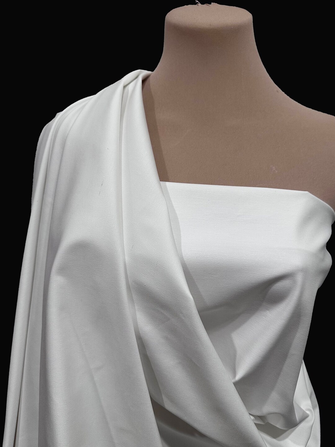 Stretch Cotton Twill Fabric White ..55 Inches Wide, by the Yard, Cotton ...