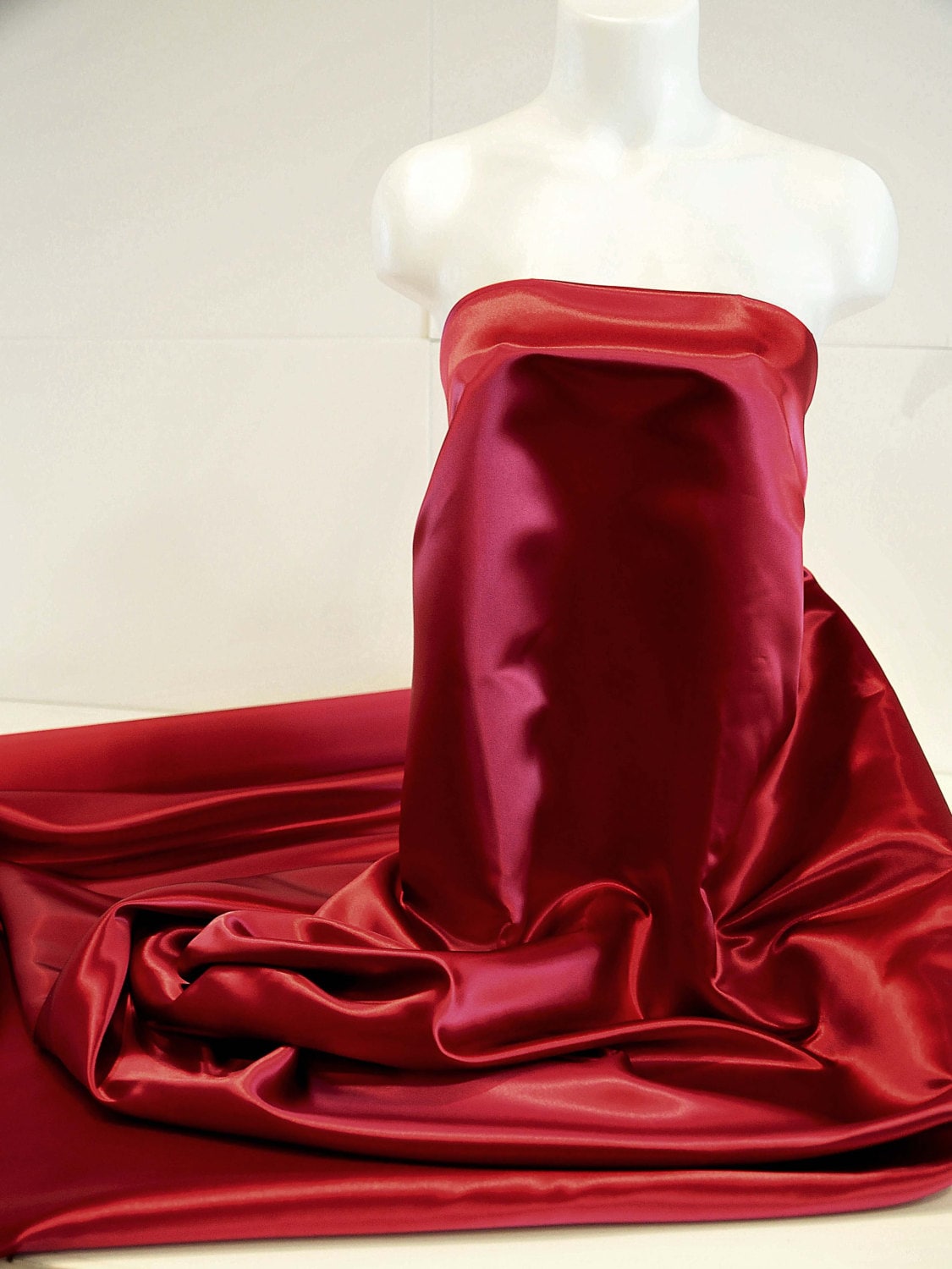 Bridal Satin Fabric. 1 Yard . Cranberry 60 Wide .. - Etsy