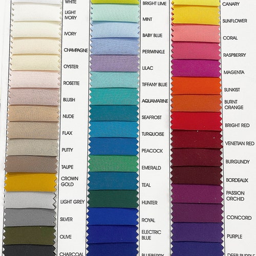 Mechanical Stretch Polyester Lining Fabric Color Chart .. - Etsy