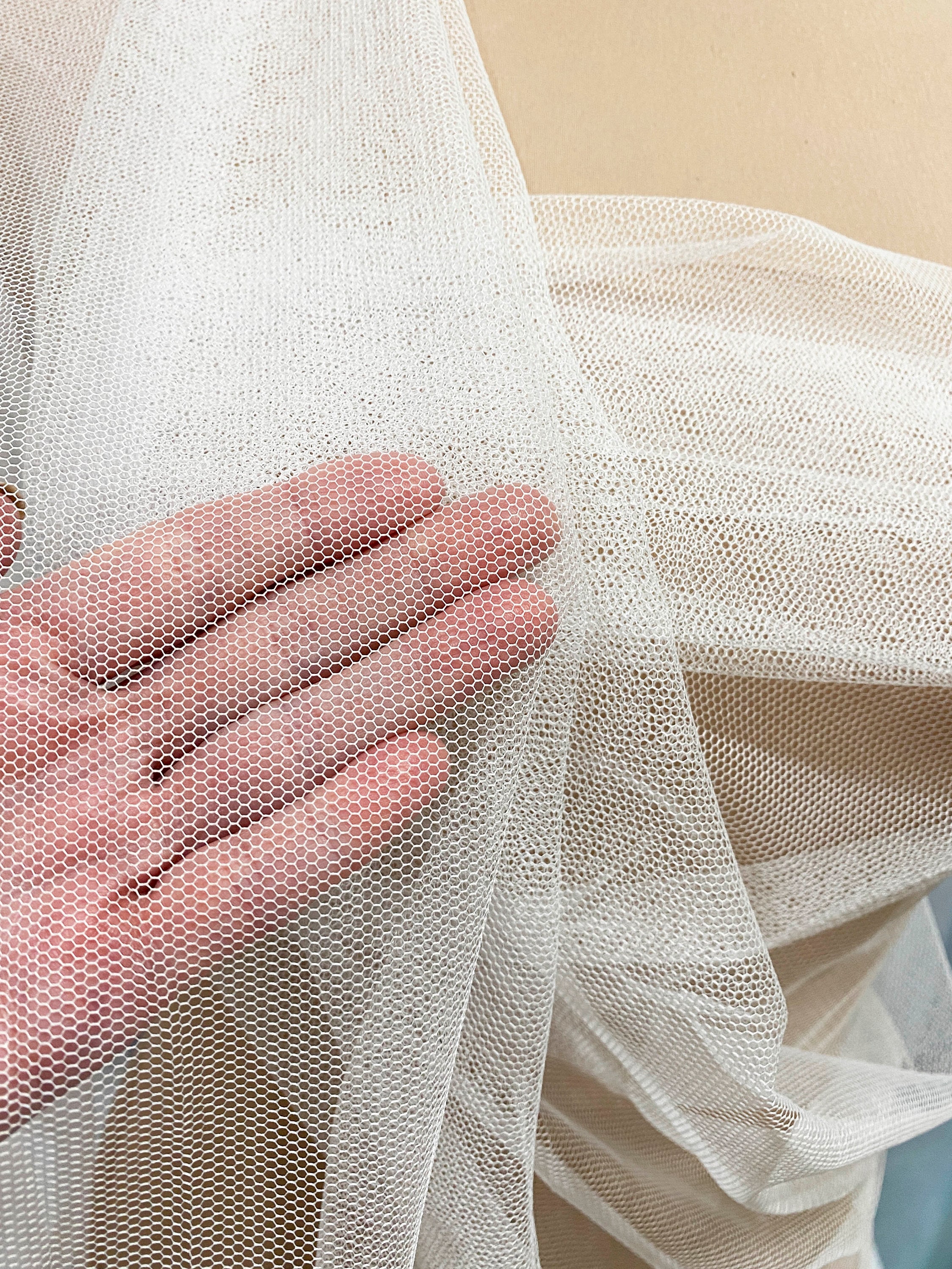 English Netting Fabric.. 54 Wide 100% Poly. WHITE . Sold by the Yard ...