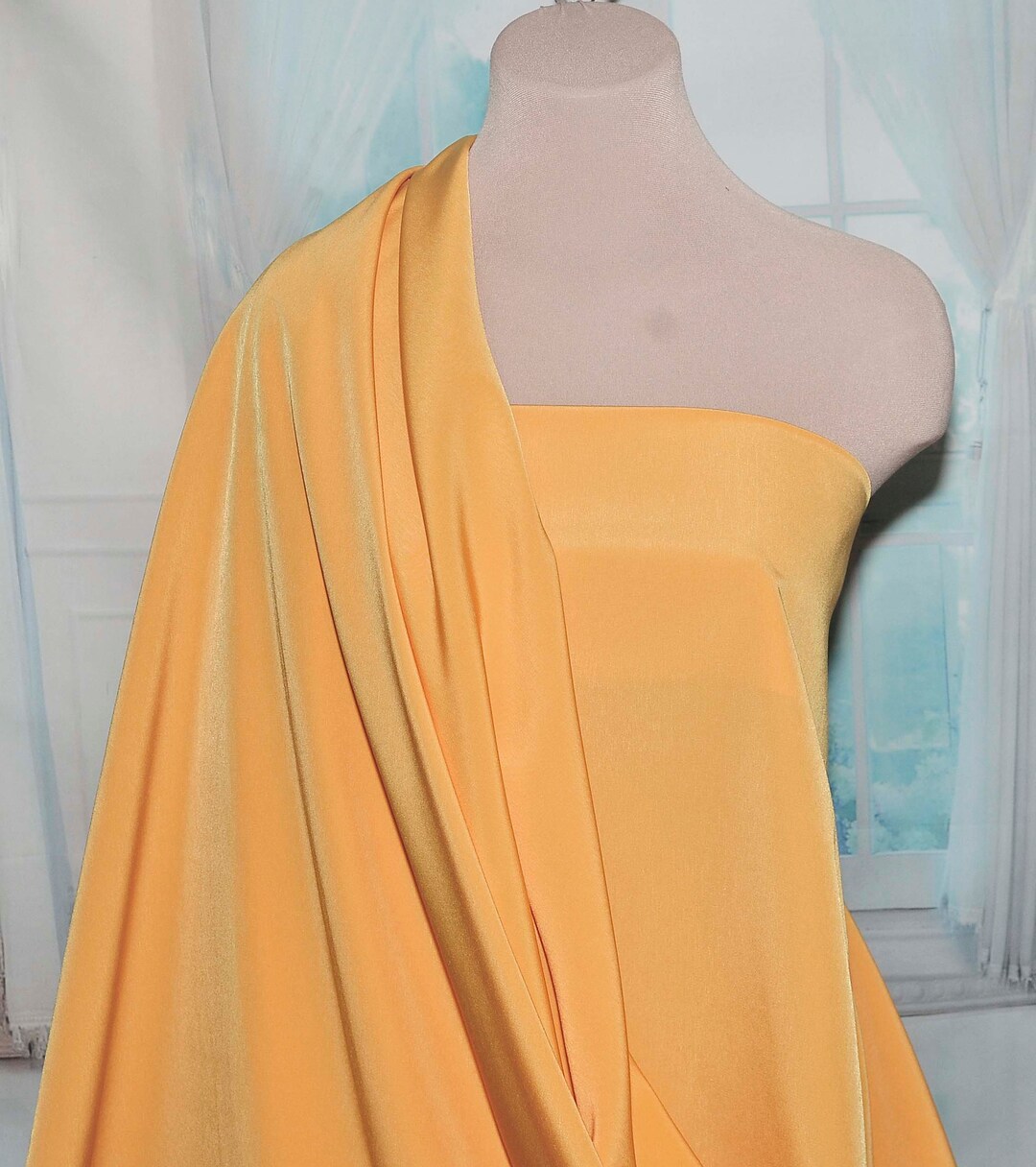 Peach Skin Faille Fabric Canary Yellow Soft, Drapes, Blouses, Dresses ...