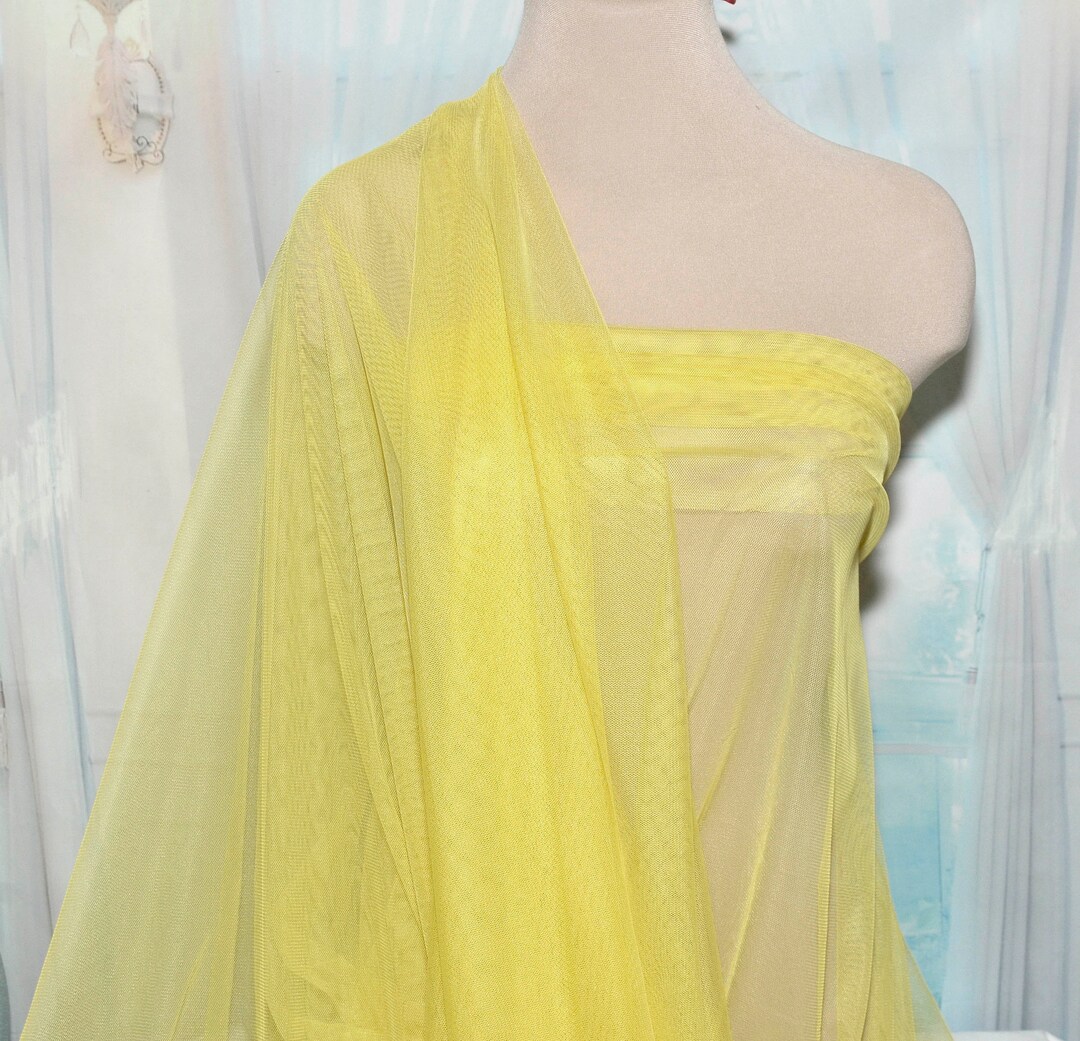 Poly Mesh Yellow.. Sheer Soft Hand Stretches by the Yard.. - Etsy