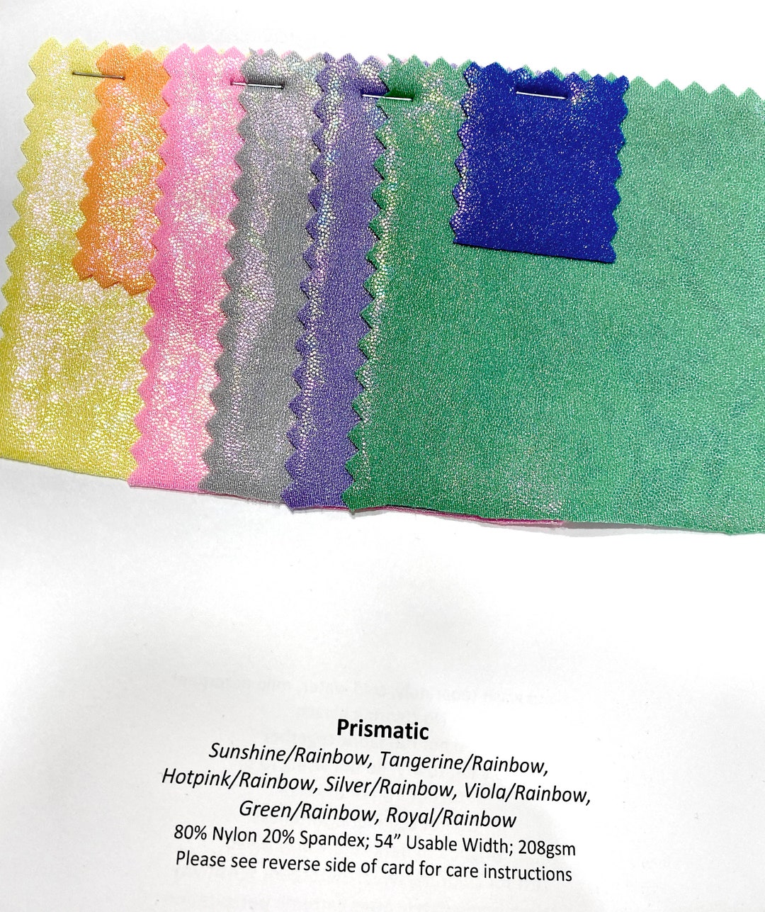 Mystique Prismatic Color Chart.. Choice of Color.. 1 Yard .. 54 Inches ...