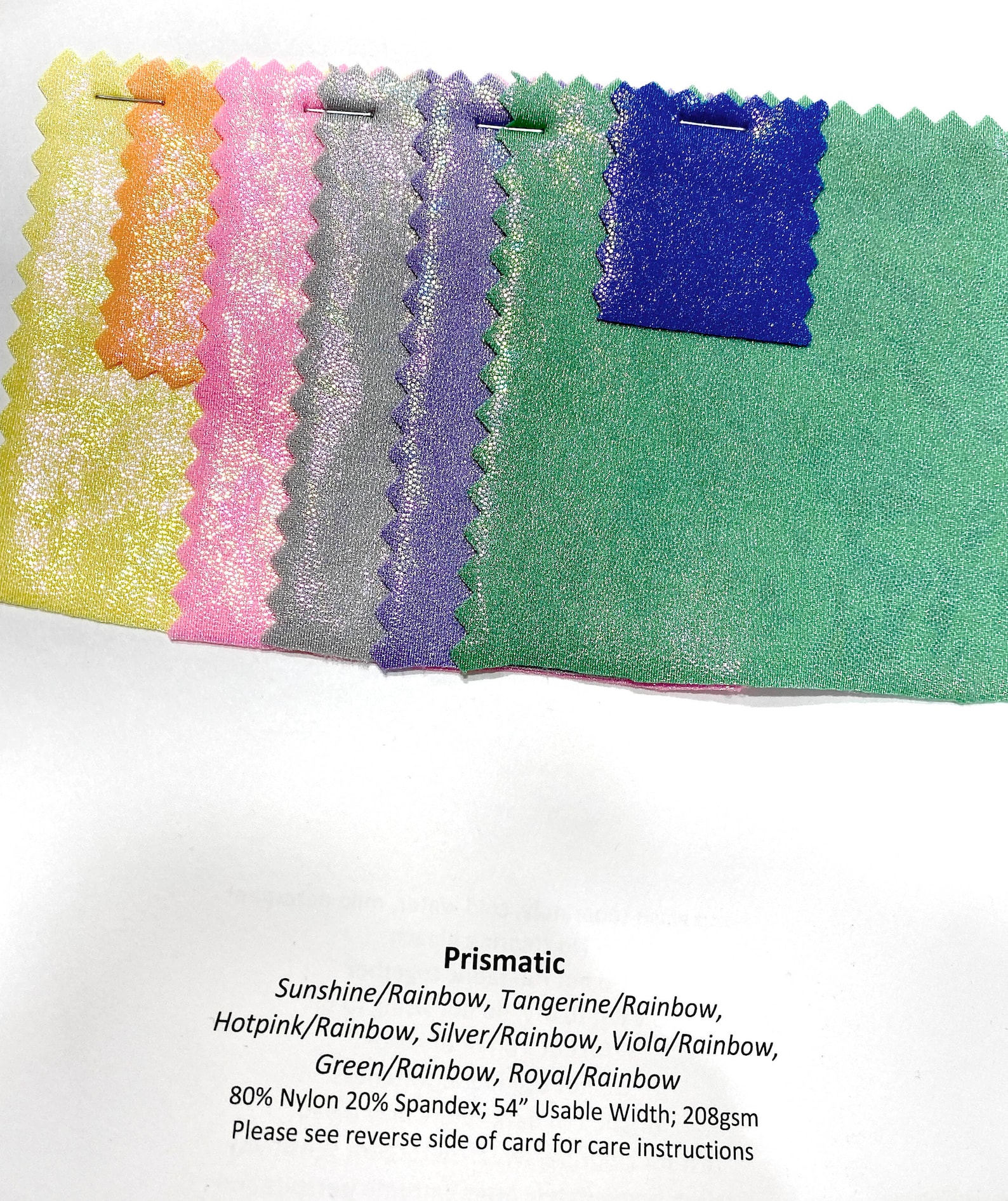 Mystique Prismatic Color Chart.. Choice of Color.. 1 Yard .. 54 Inches ...