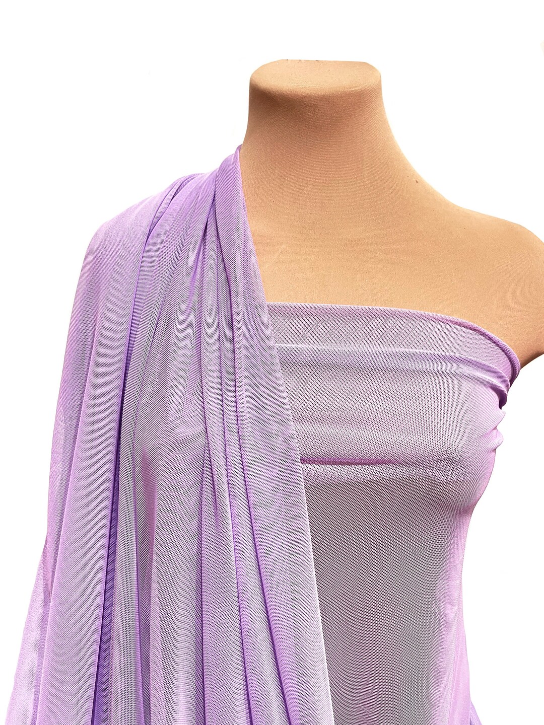 Power Mesh Stretch Fabric, Semi Sheer, 4 Ways Stretch.. Lavender 1211 / ...