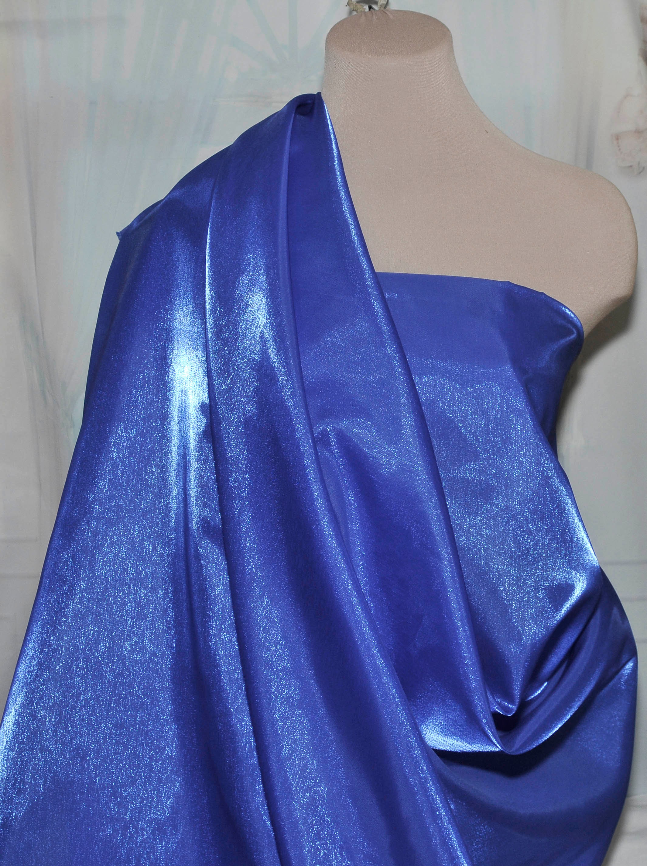 Sparkle Satin Royal blue semi sheer 45 wide. fabric | Etsy