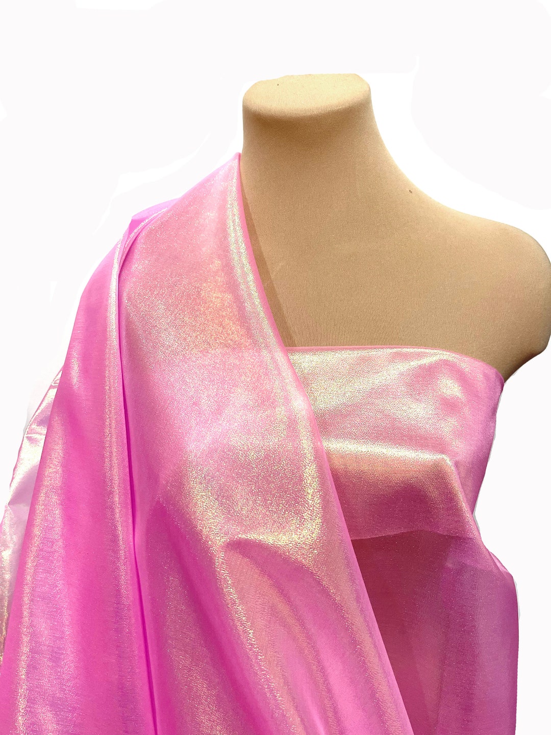 Sheer Pearlized Lame Fabric Flo Pink ..44 Inches... Sold by - Etsy