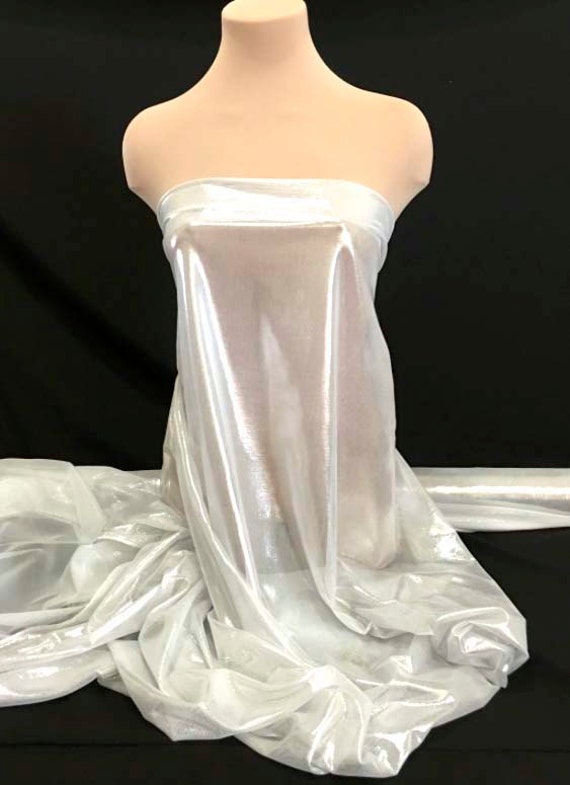 Foil Power mesh stretch fabric semi sheer 4 ways | Etsy