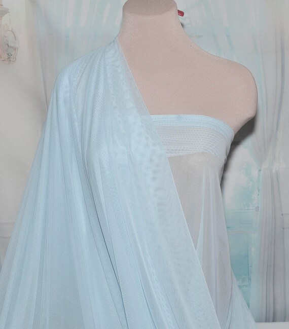 Power mesh stretch fabric semi sheer 4 ways stretch..Sky | Etsy