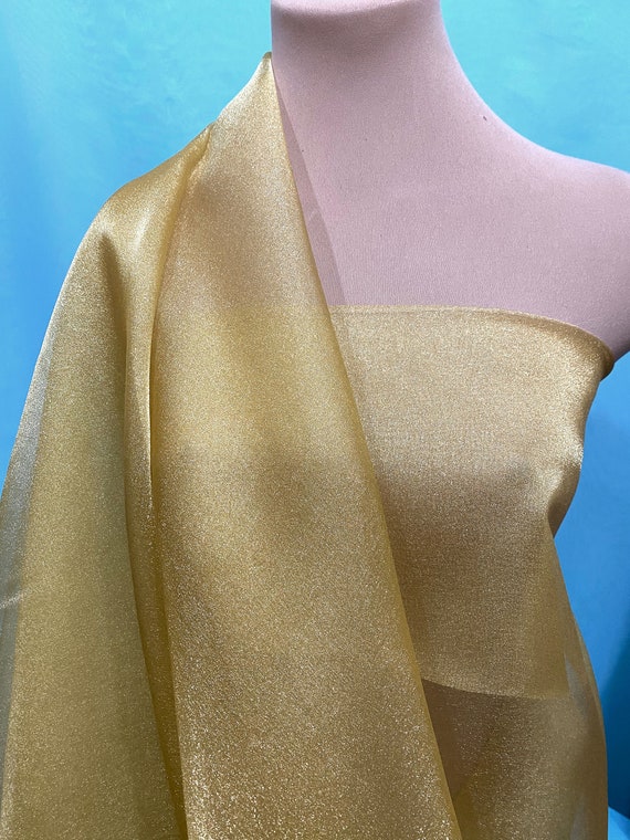 Sparkle Organza fabric Antique Gold 45 wide sheer | Etsy