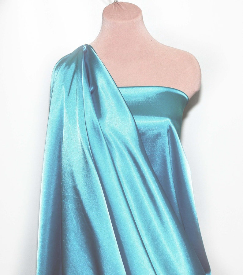 Stretch Satin Jade Fabric 52 Wide Bridal Lingerie Etsy