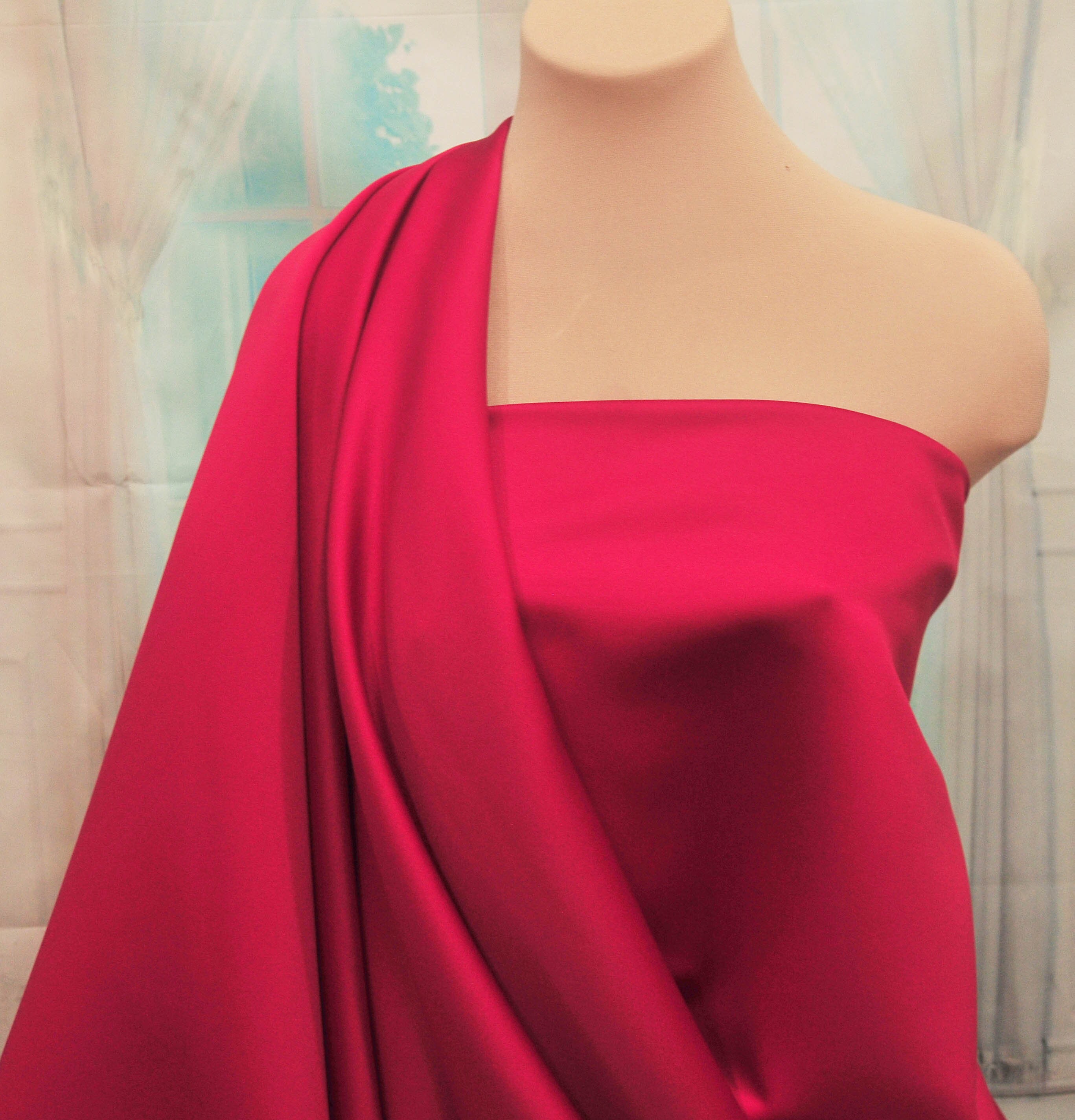 Heavy Matte Satin..red 60 Wide.. Poly... Bridal Formal | Etsy