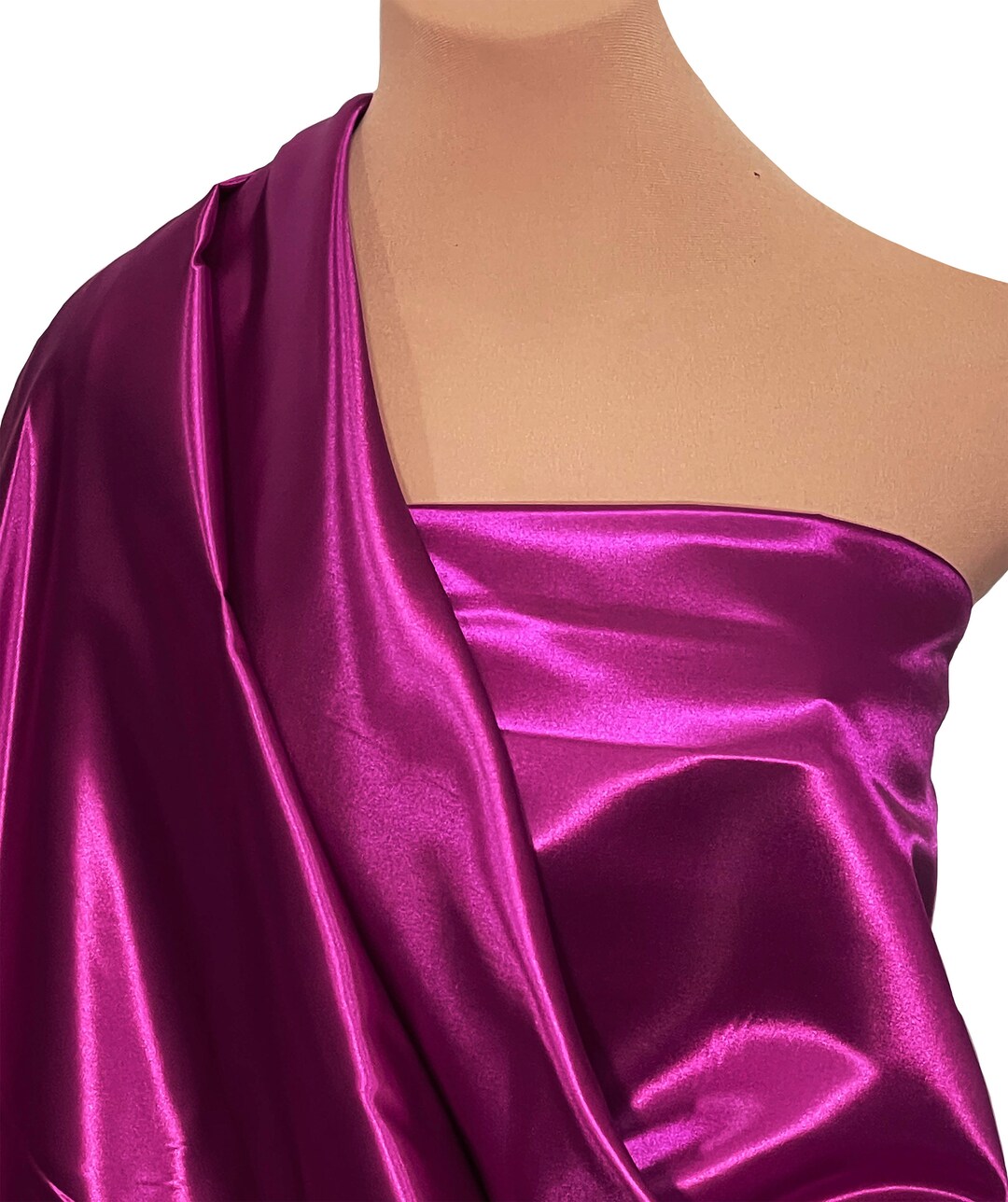 Shiny Satin Fabric 60" Magenta 592 .. 100% Polyester ... Bridal, Formal ...