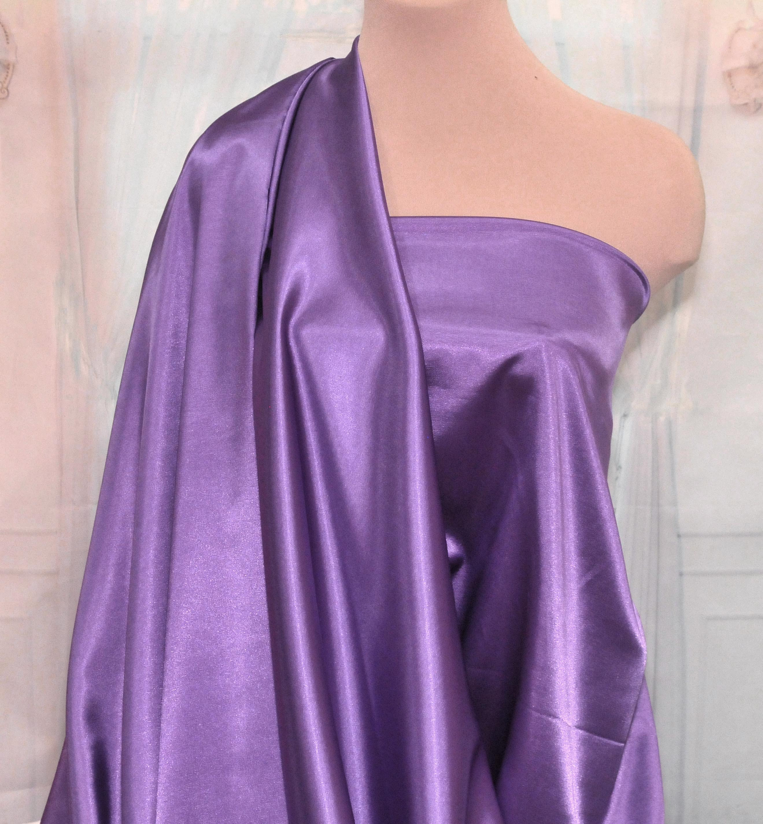 Stretch Satin Magenta/purple 9283 Fabric 52 | Etsy
