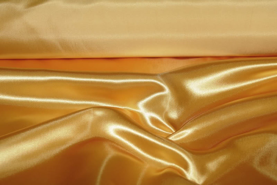 Satin Fabric 60" Mustard Gold 100% Polyester ... Bridal, Formal ...