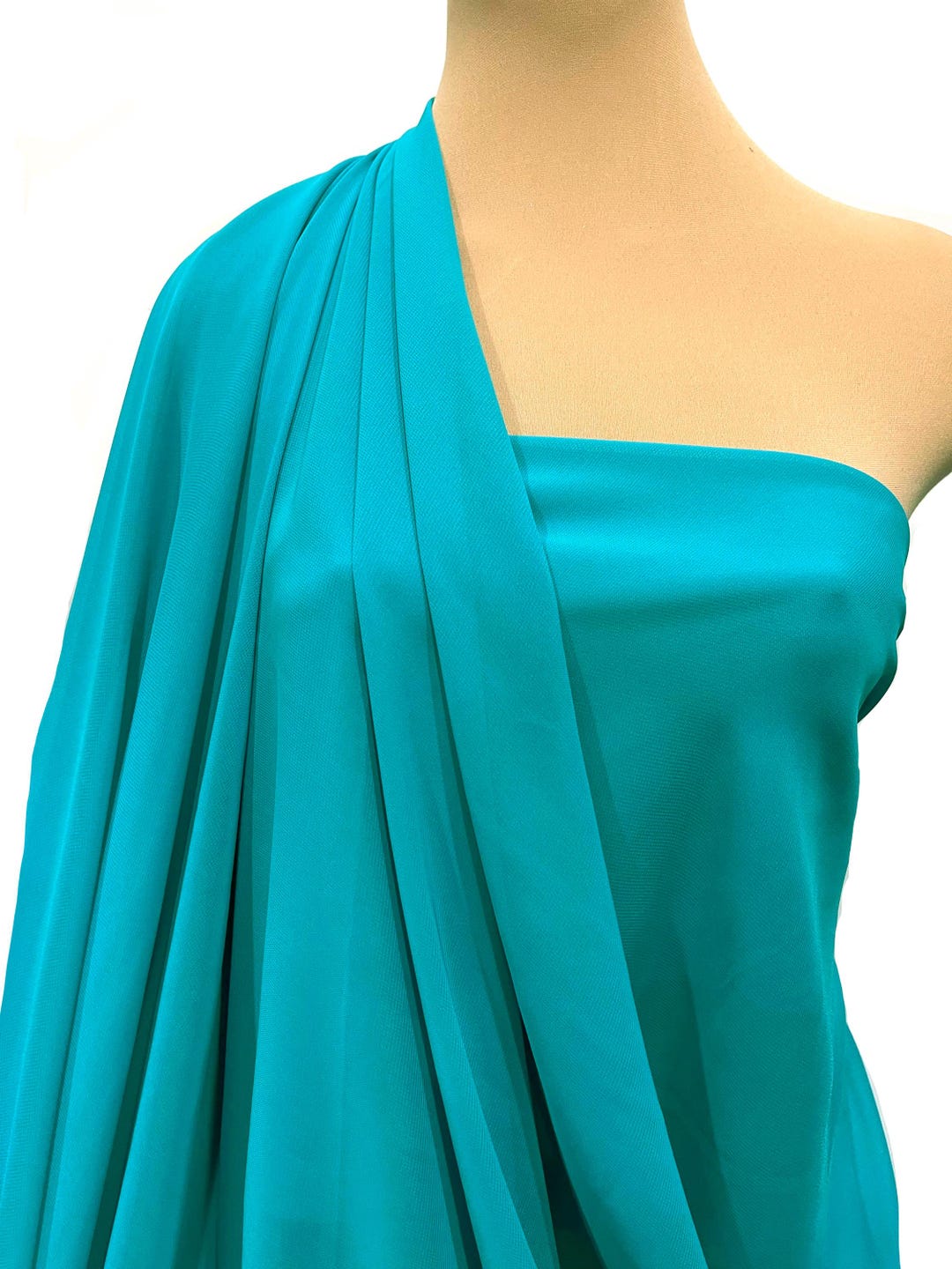 Hi-multi Chiffon Fabric Turquoise 1142 60" Wide Sold by the Yard ...