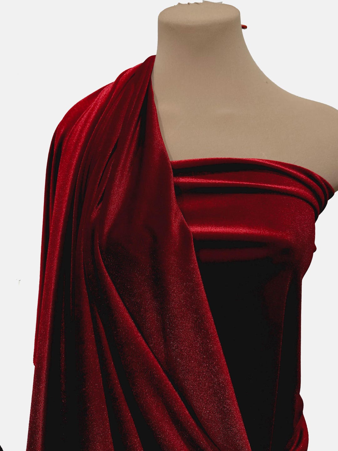 Stretch Spandex Dark Red Velvet 4 Ways Stretch..formal Wear, Pageant ...