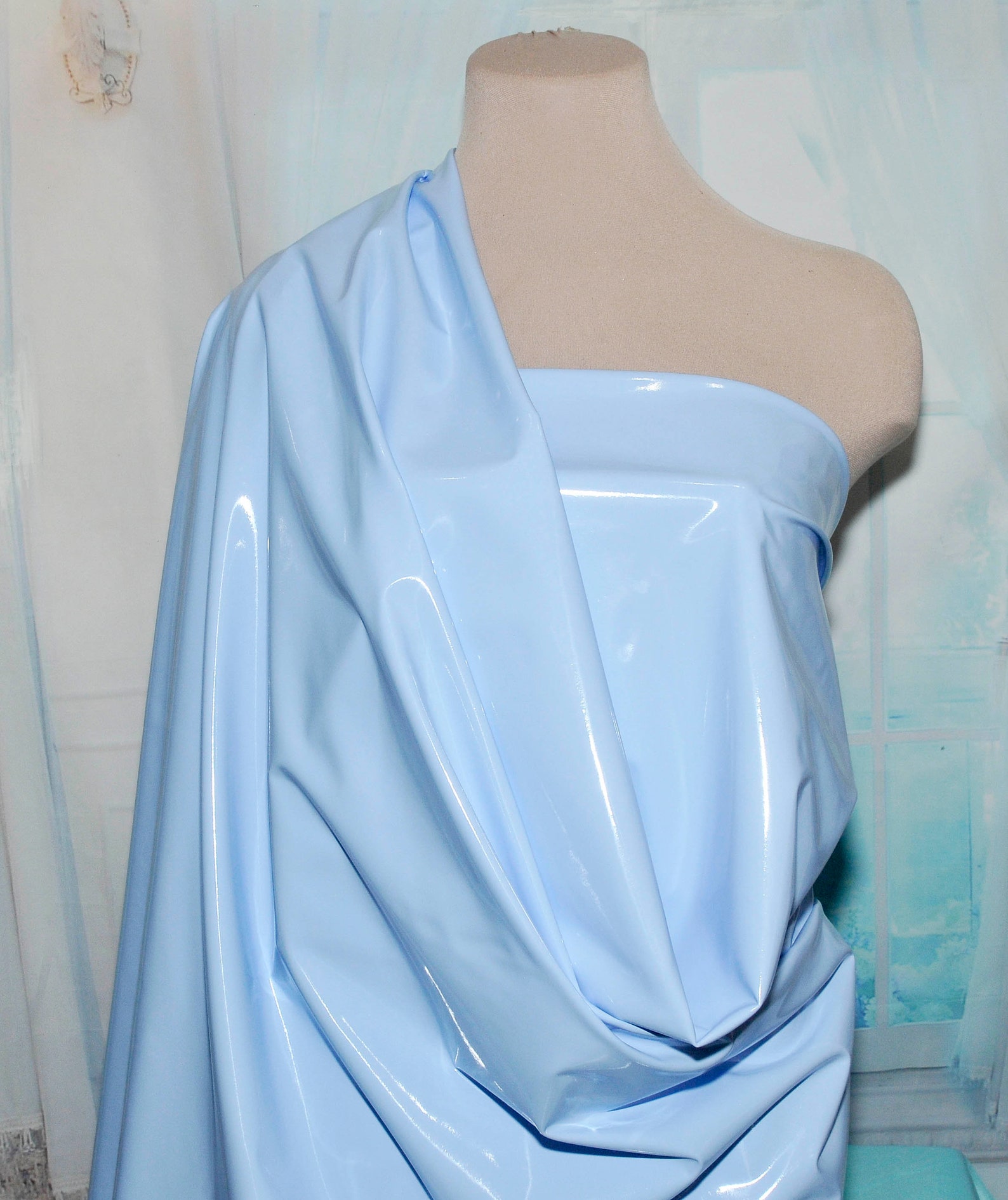 Stretch Pleather 56 Wide LIGHT BLUE Crafts, Costumes, Garments, Cosplay ...