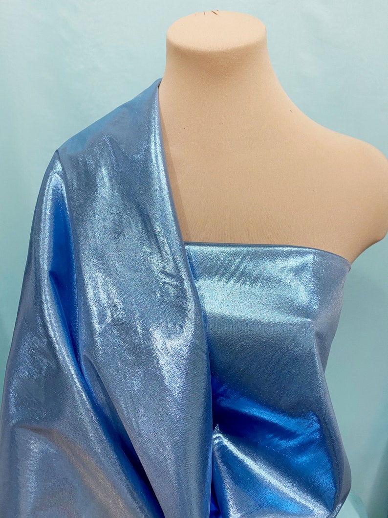 Tissue Lame Fabric Lt. Blue /white ..44 Inches..crafts, Costume, Decor ...